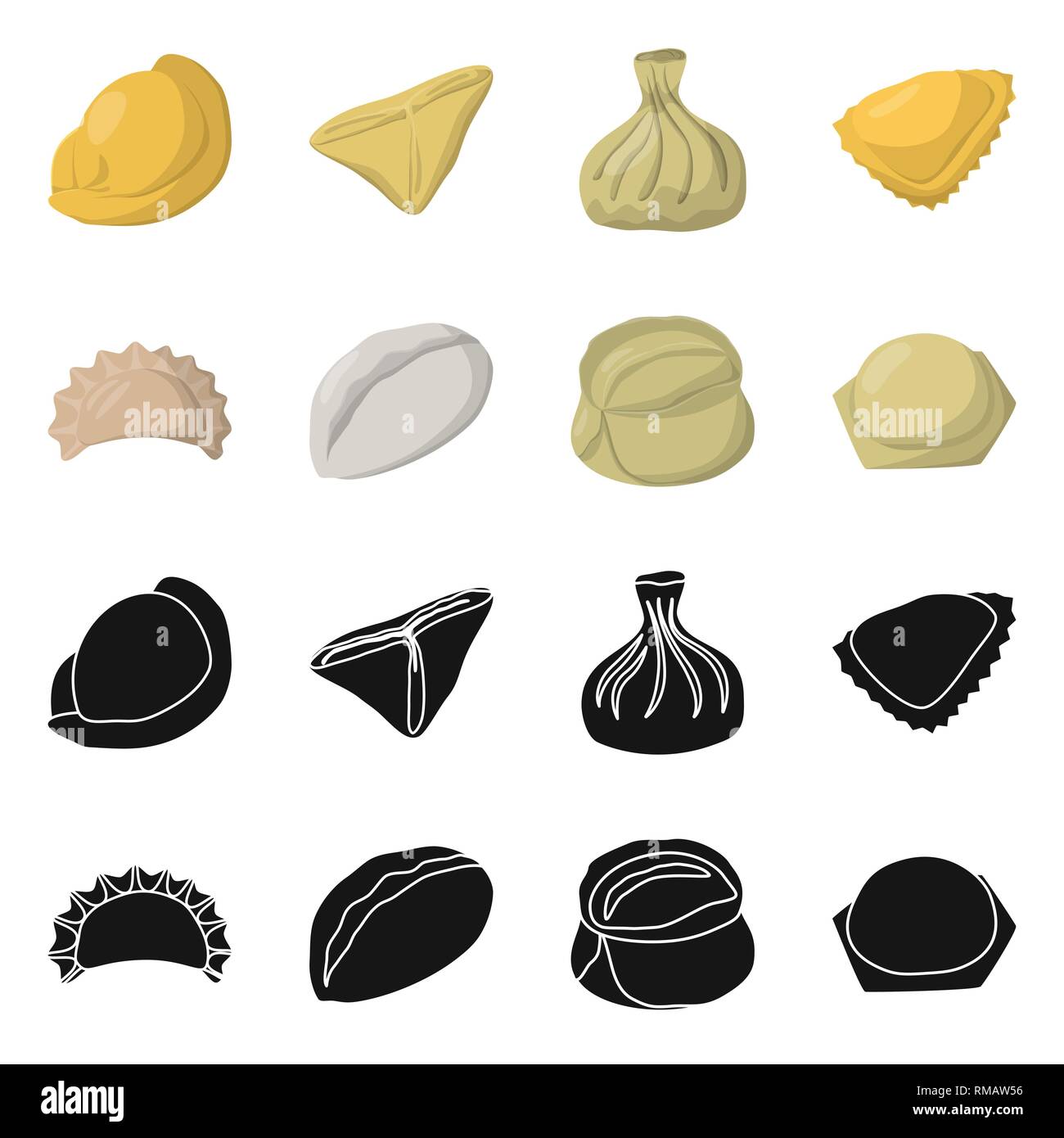 Vector illustration of products and cooking icon. Set of products and ...