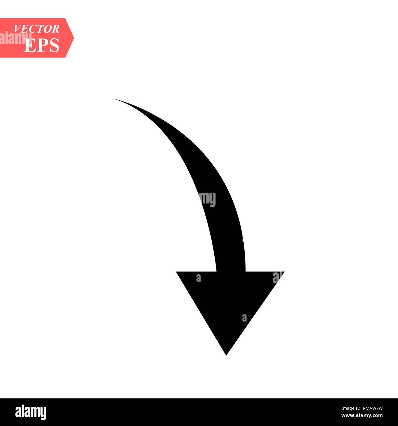 Left down arrow curve icon. eps 10 Stock Vector Image & Art - Alamy