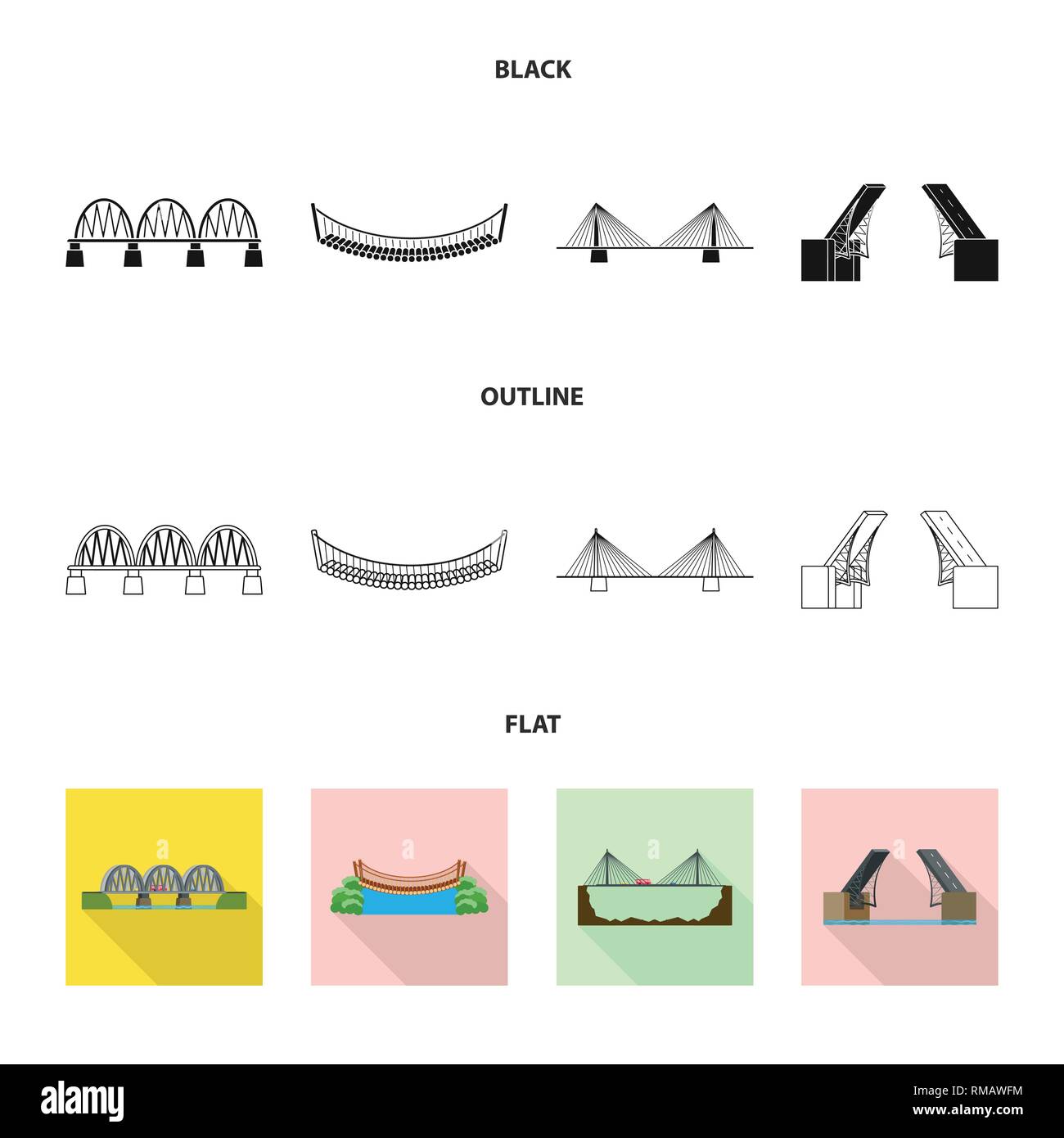 Isolated object of connection and design sign. Set of connection and side stock vector ...