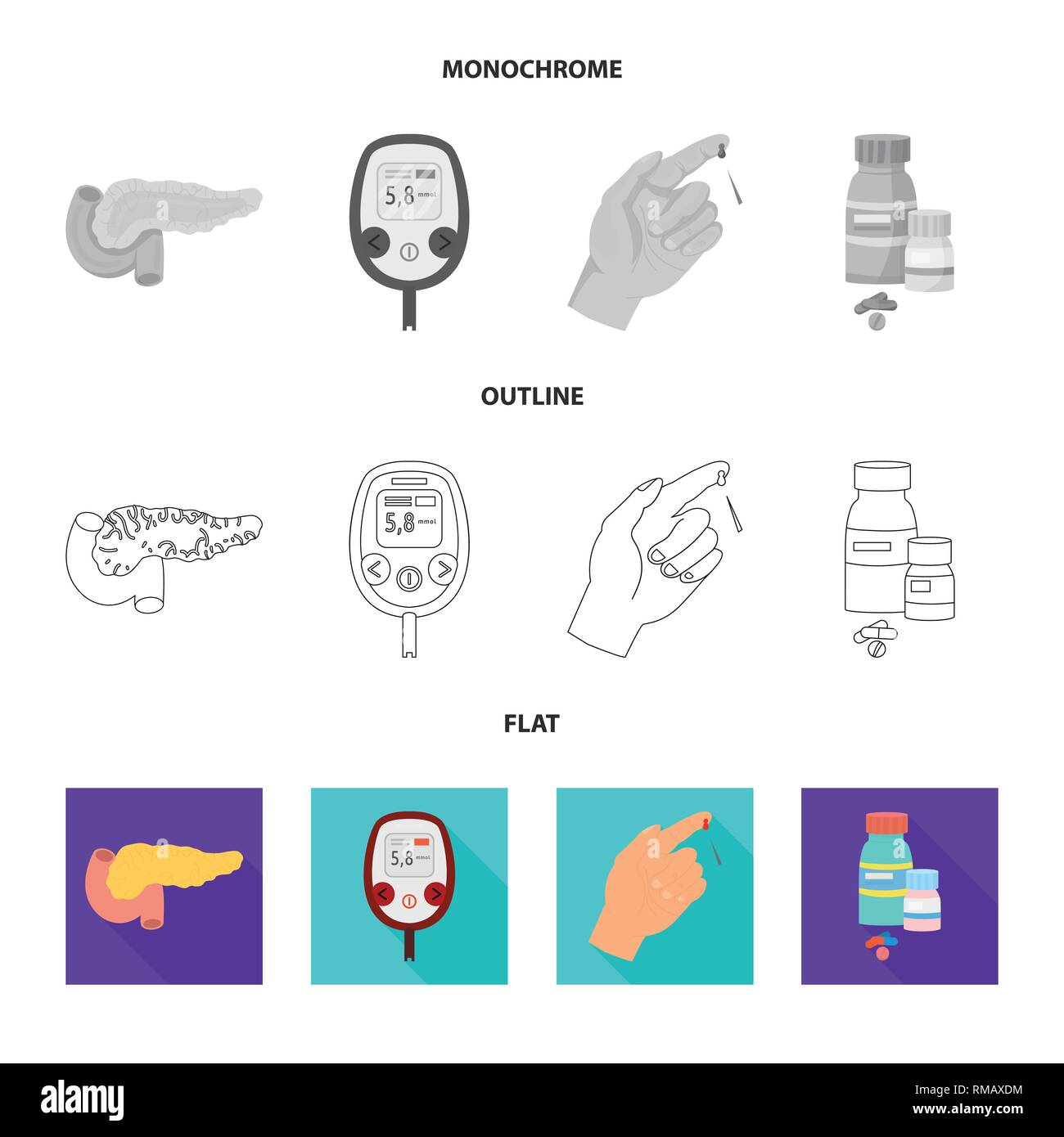 pancreas,glucometer,analysis,bottle,organ,measuring,blood,pill,anatomy ...