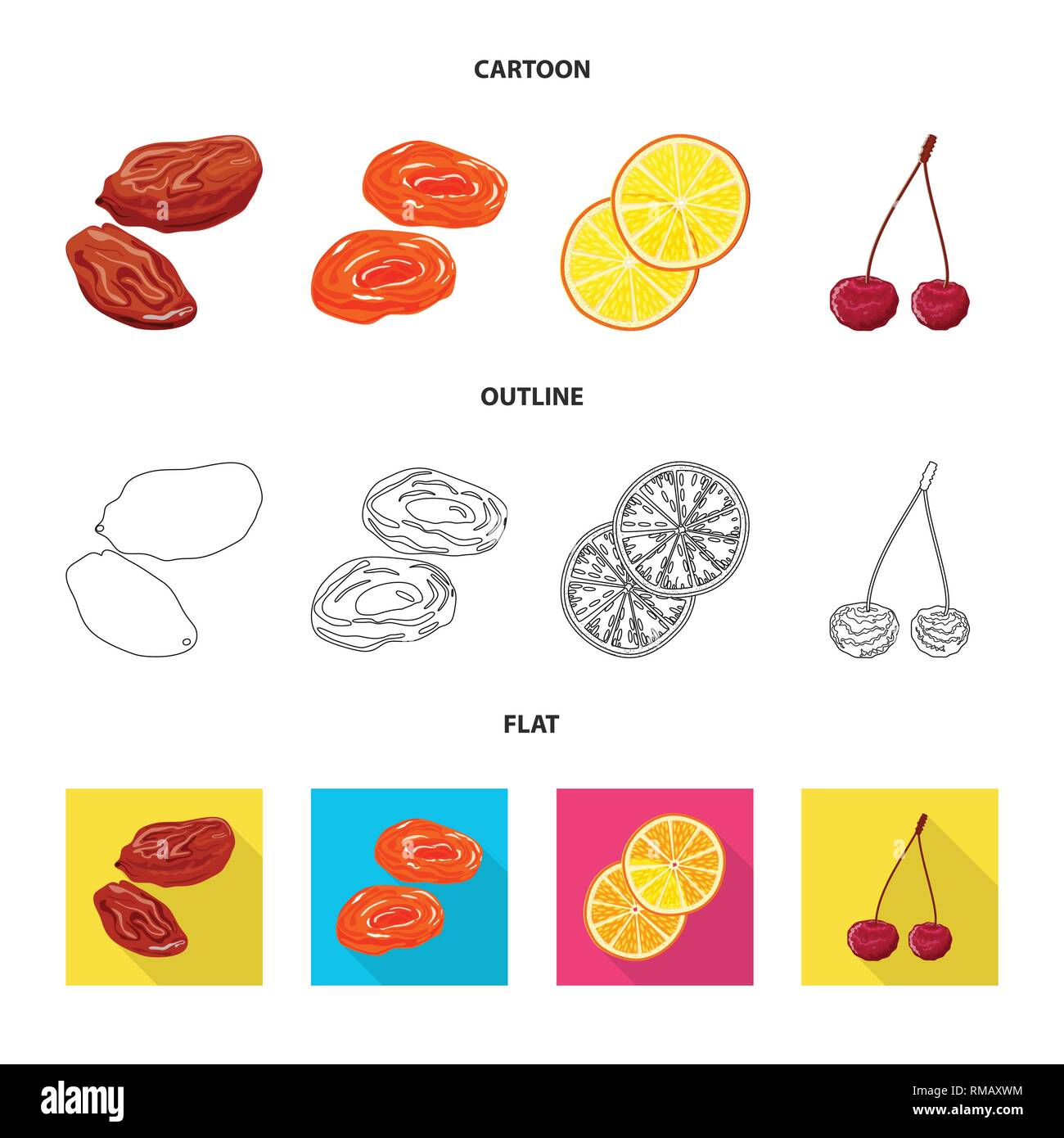 Vector design of food and raw icon. Set of food and nature stock vector ...