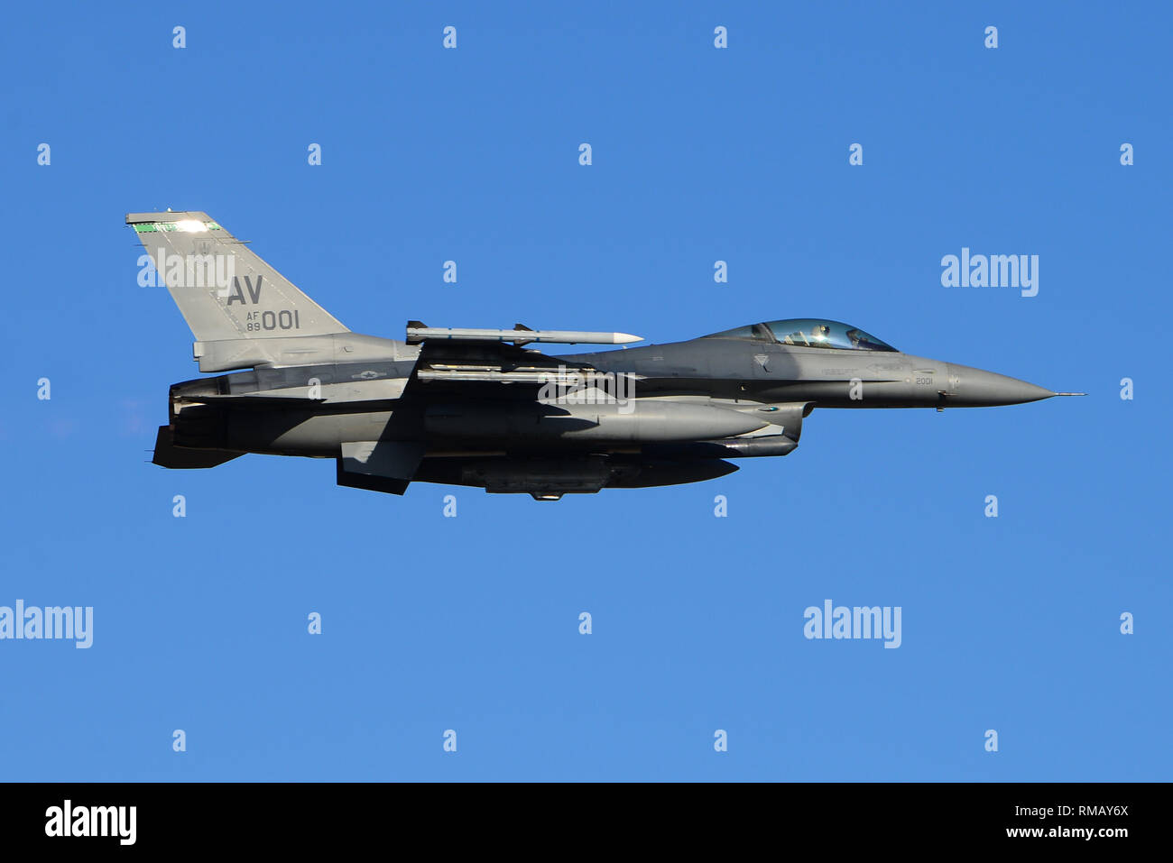 A U.S. Air Force F-16 Fighting Falcon takes flight from Aviano Air Base ...