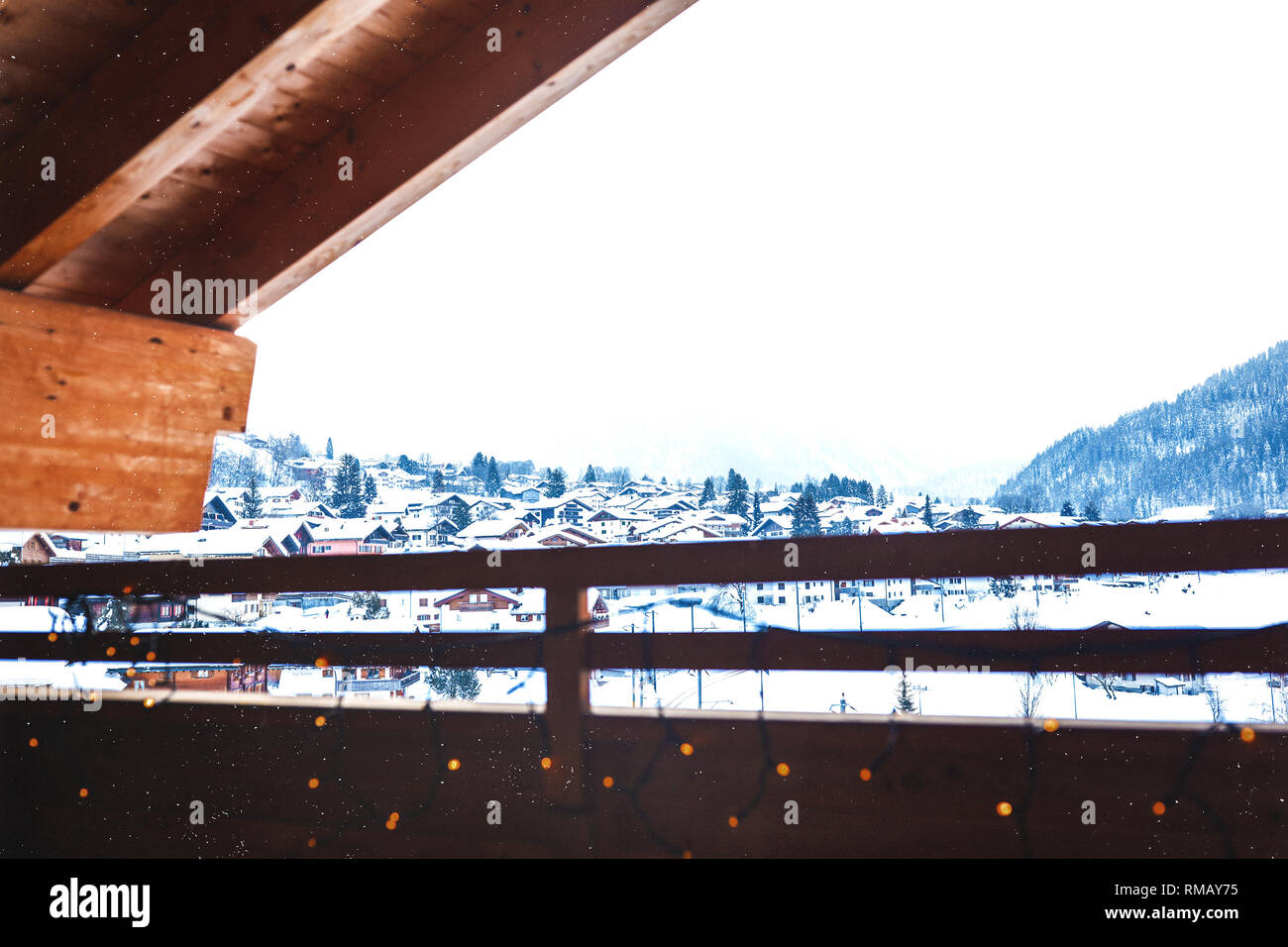 Switzerland snow balcony hi-res stock photography and images - Alamy