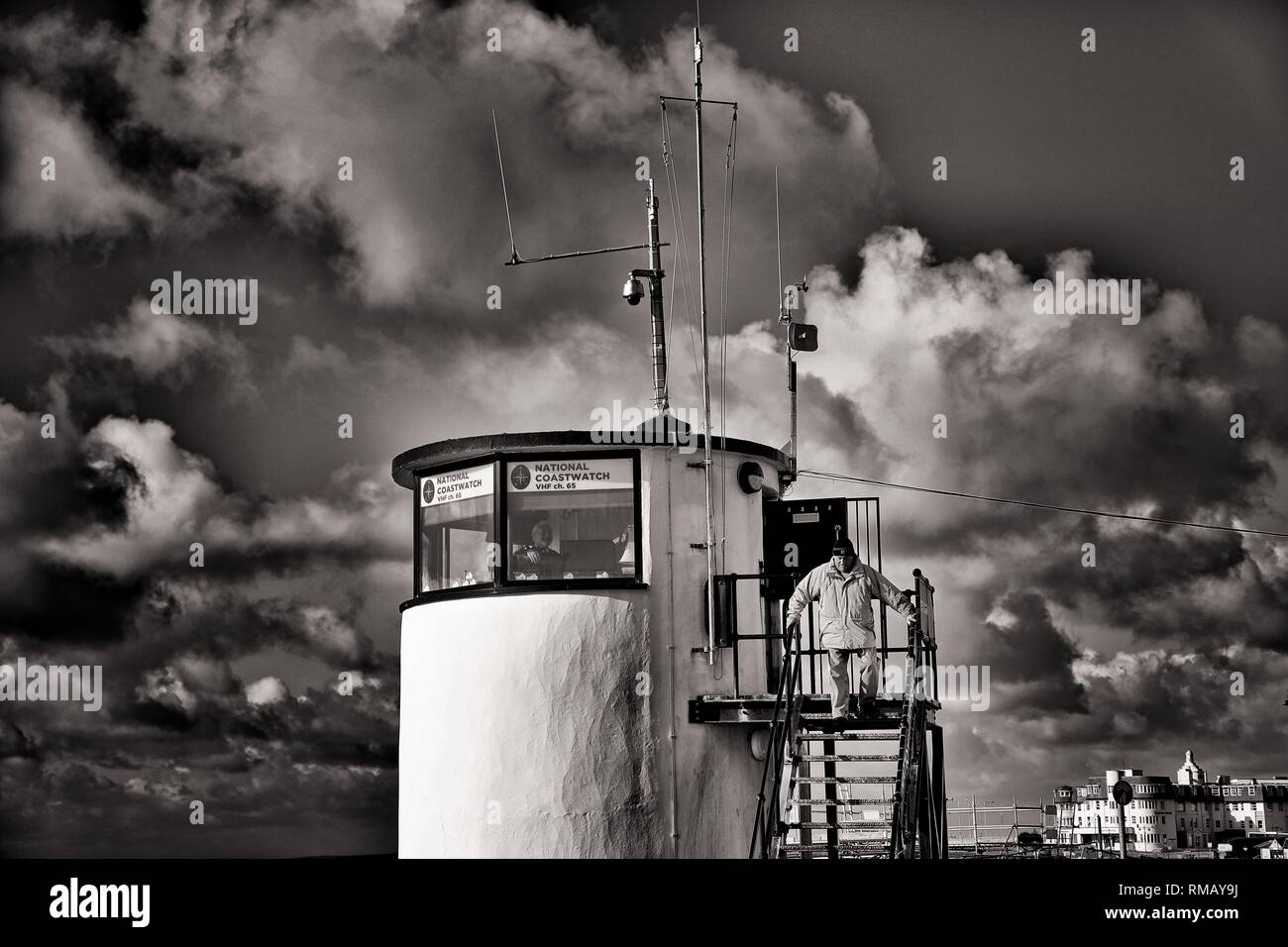 Watchtower at Porthcawl seafront South Wales UK Stock Photo - Alamy