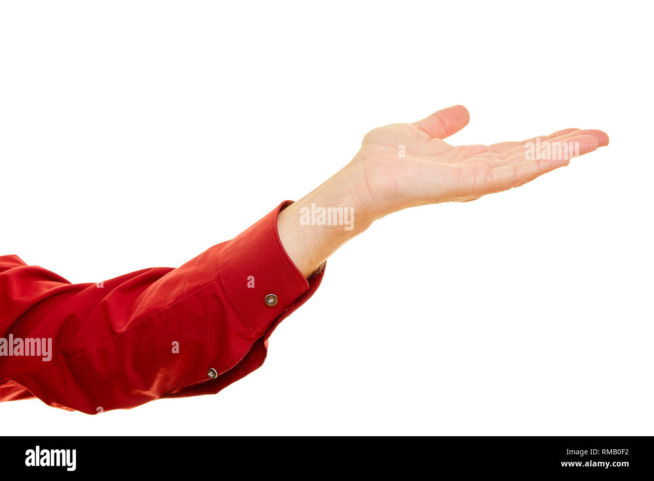 Businessman hand shows sign Cut Out Stock Images & Pictures - Alamy