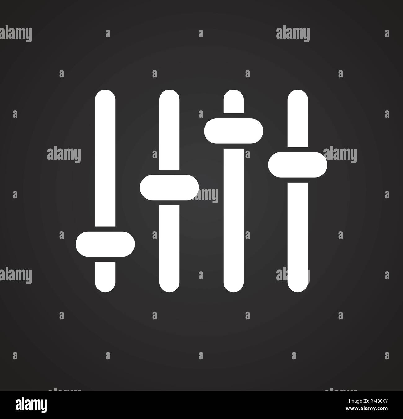 Equalizer icons on black background for graphic and web design, Modern ...