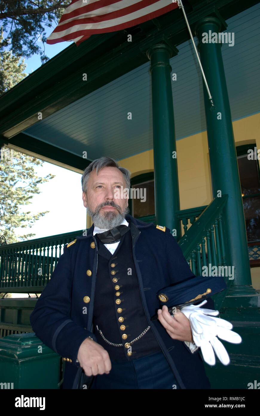 A Union Army Officer, re-enactor, at Fort Whipple Museum Prescott ...
