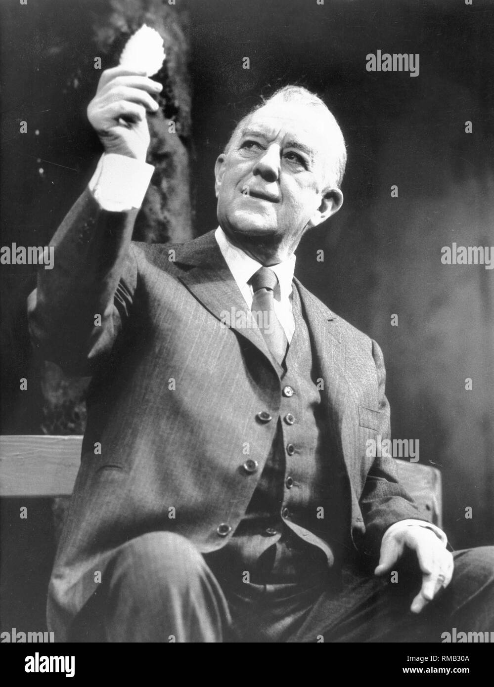 Alec Guinness, British actor, during a performance of "A Walk in the ...