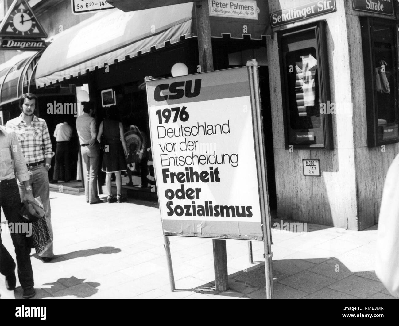 Election poster of the CSU in Munich for the German federal election ...