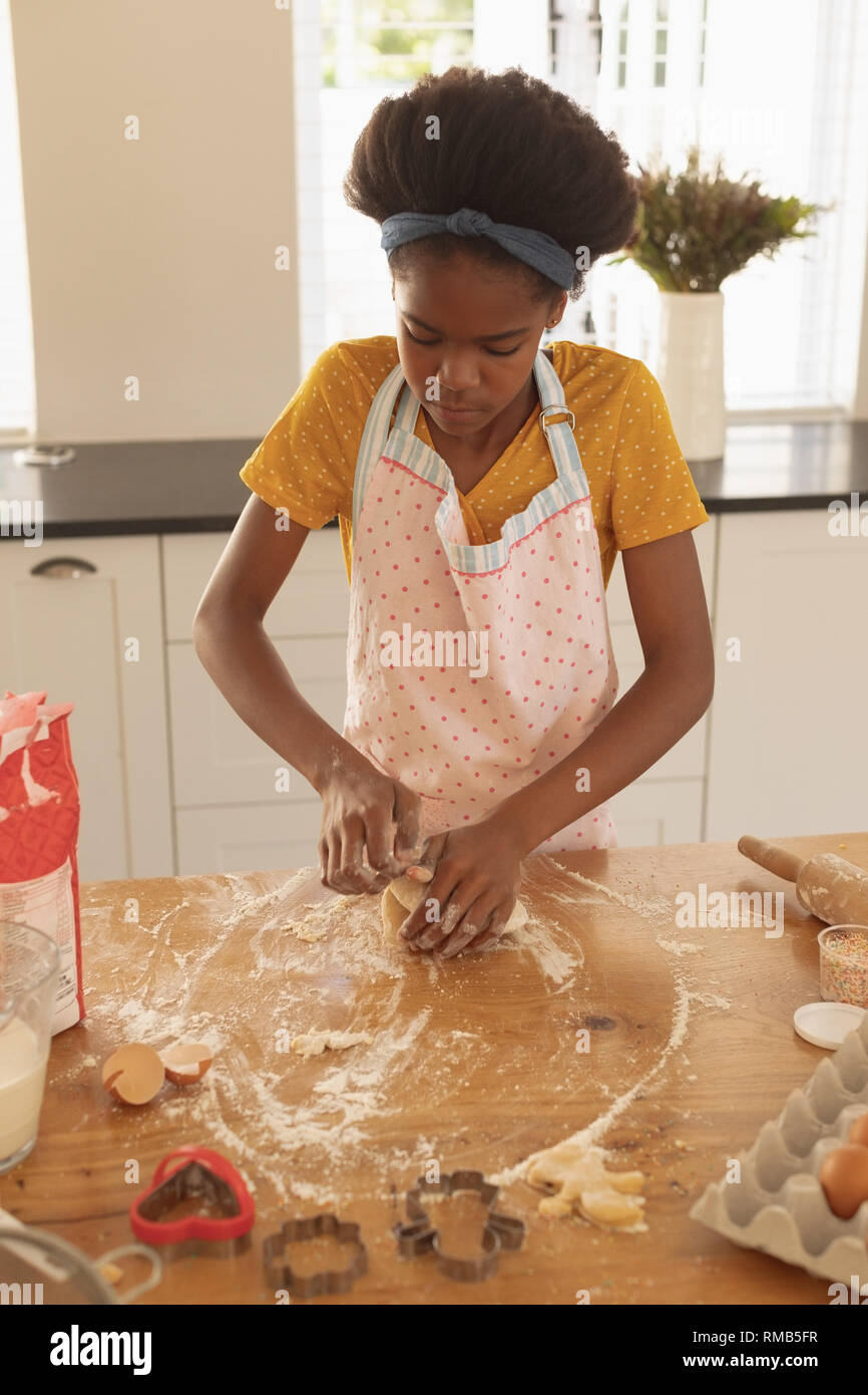 African American girl baking cookies in kitchen Stock Photo - Alamy