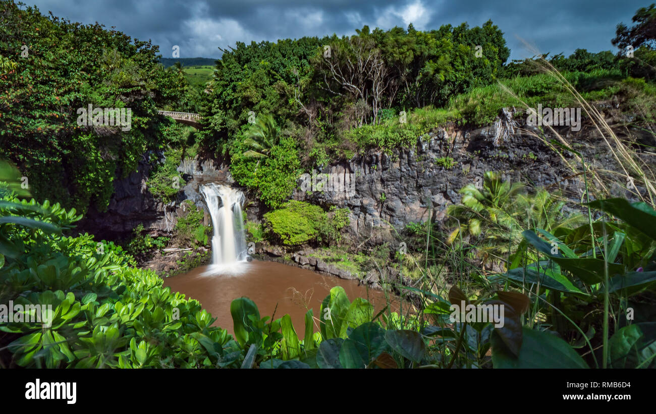 Hawaii flower waterfall hi-res stock photography and images - Alamy