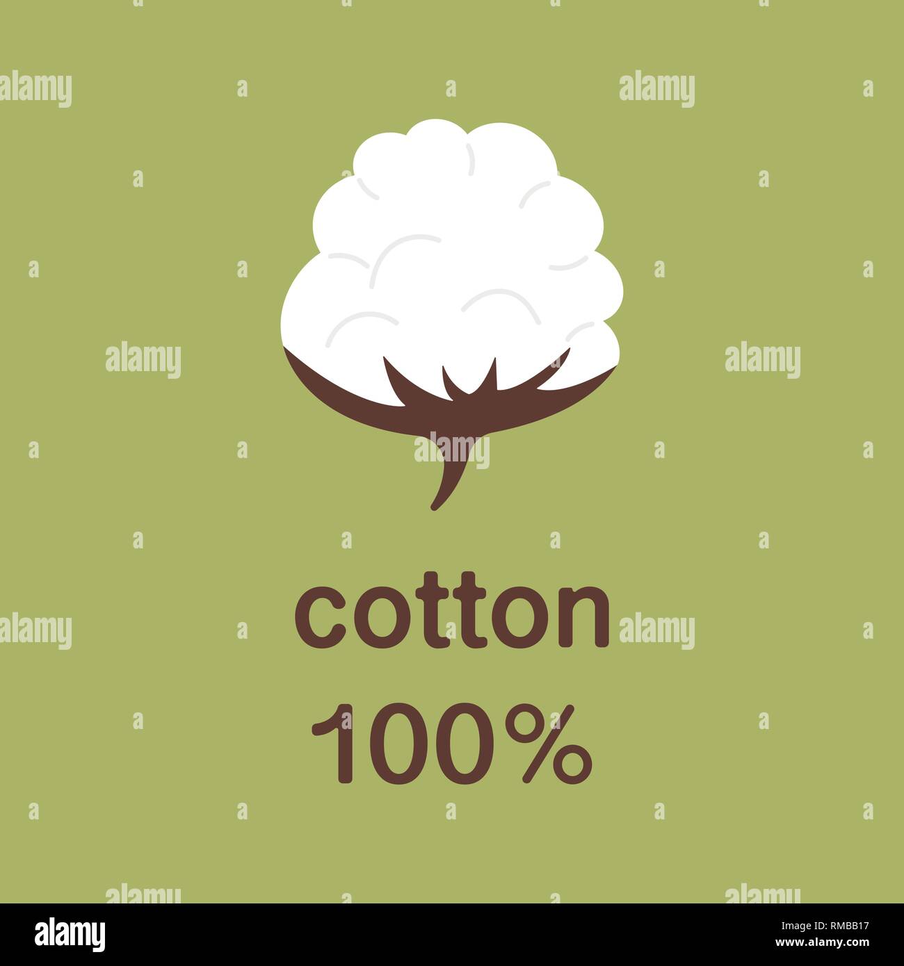 Natural organic cotton vector label, sticker, logo. Isolated icon on ...