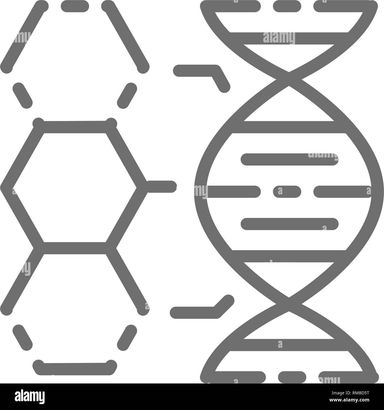 Dna structure, genetics, molecule analysis line icon Stock Vector Image ...
