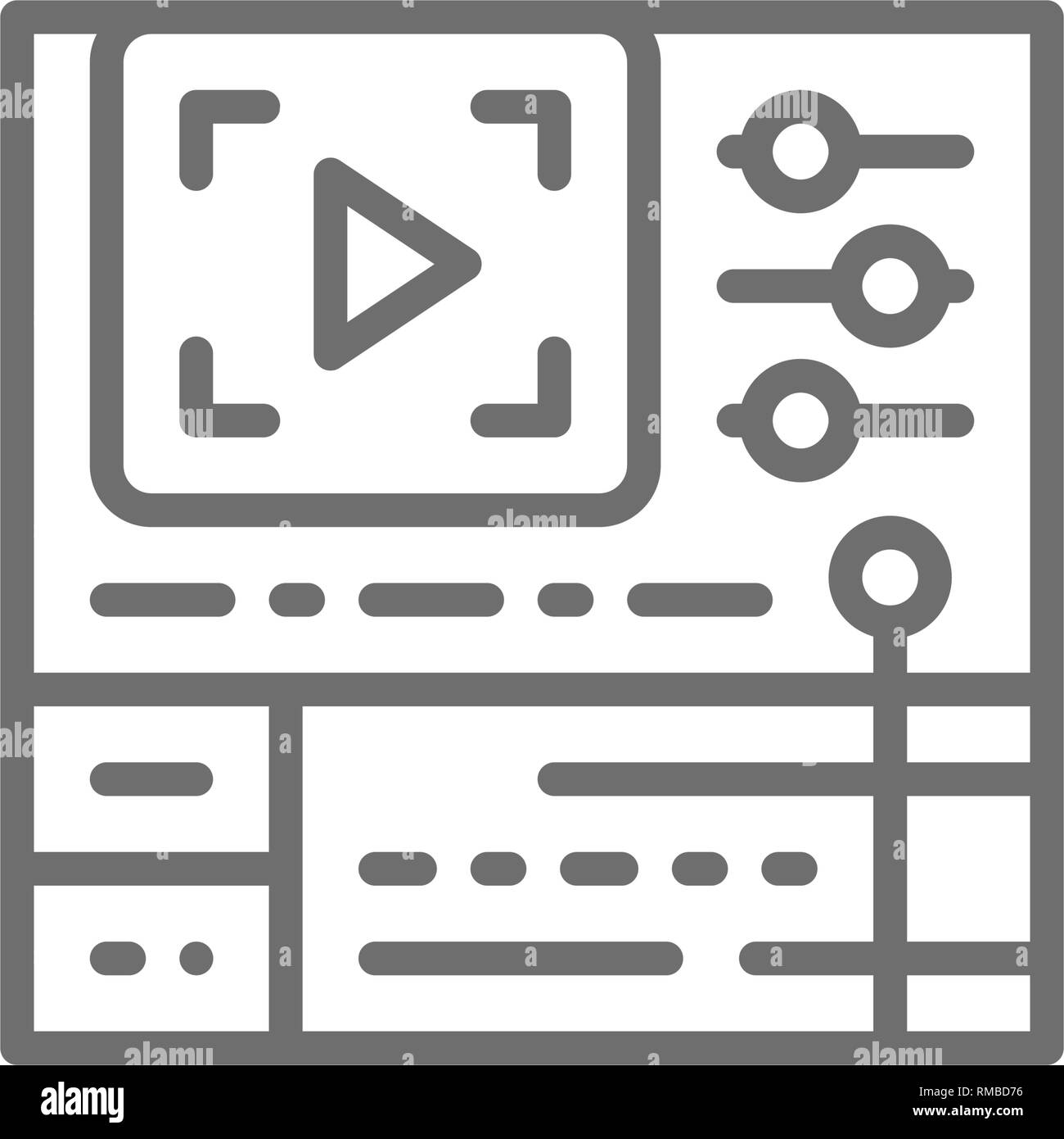 Video editing software, cinema production line icon Stock Vector Image ...