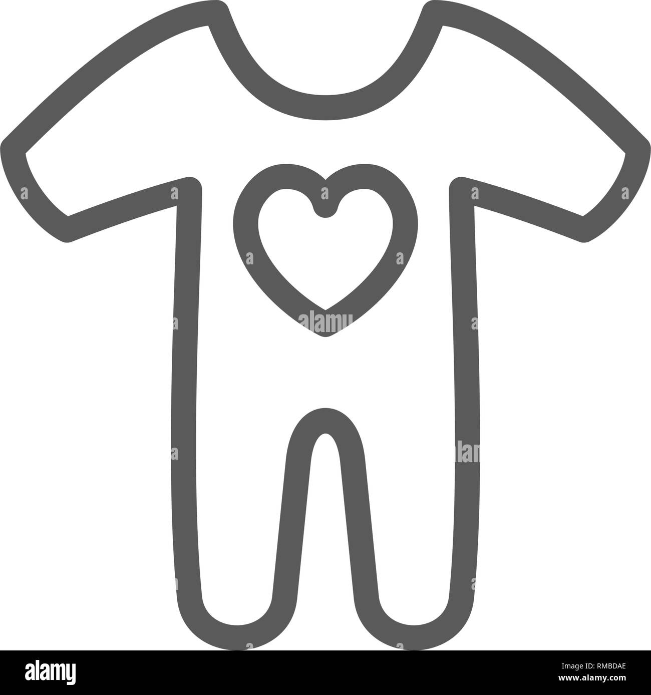 Cute baby creepers, children wear line icon Stock Vector Image & Art ...