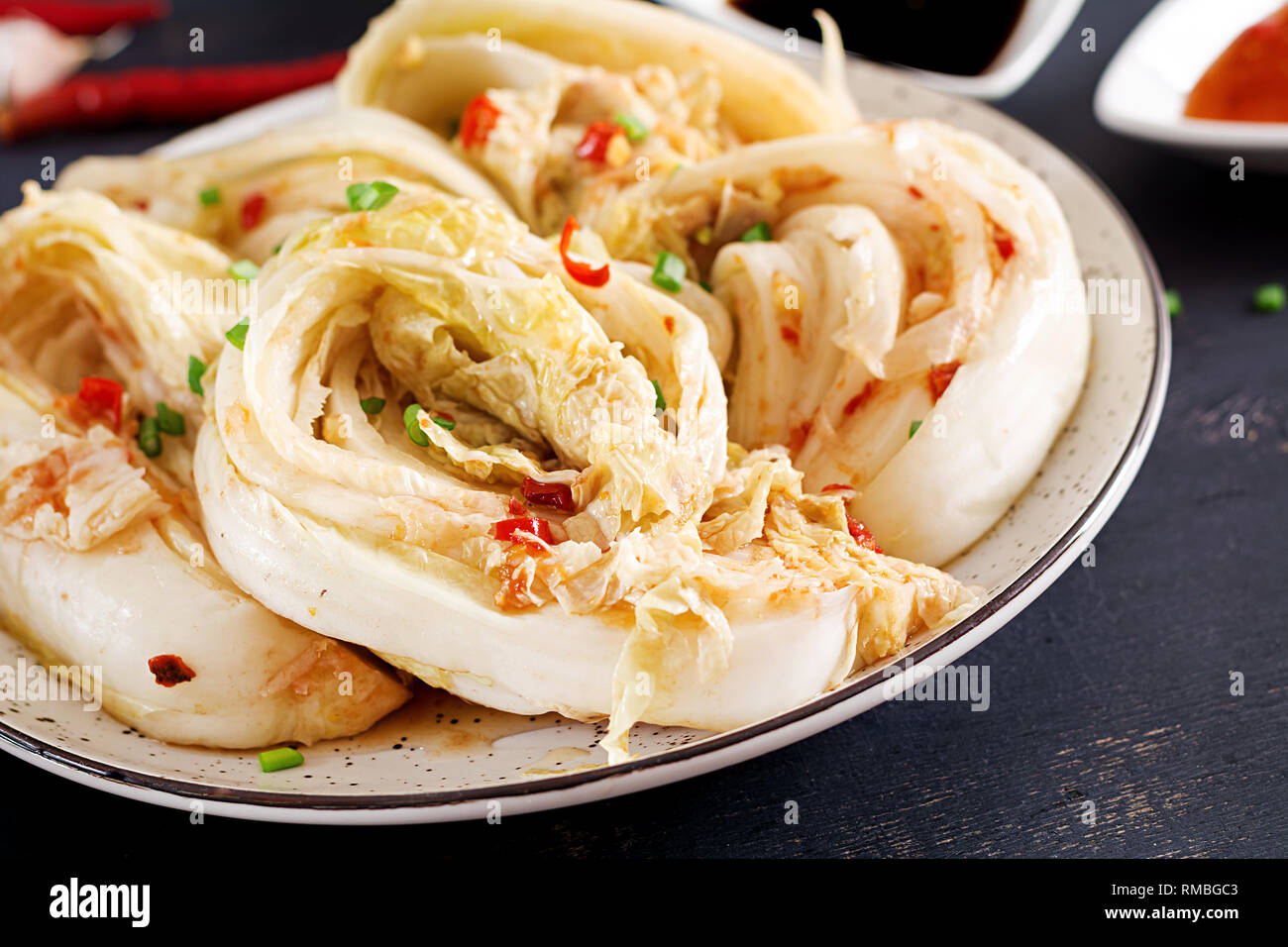 Chinese cabbage. Kimchi cabbage. Korean traditional food. Fermented ...