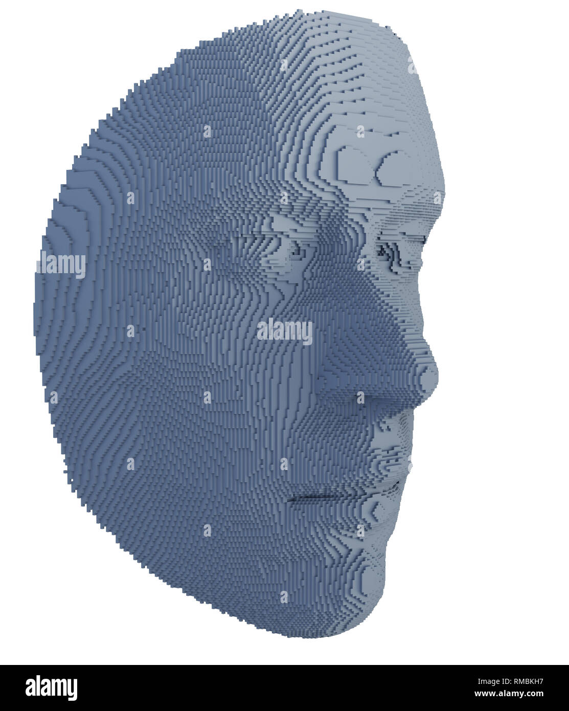 Abstract human face constructing from cubes Stock Photo - Alamy