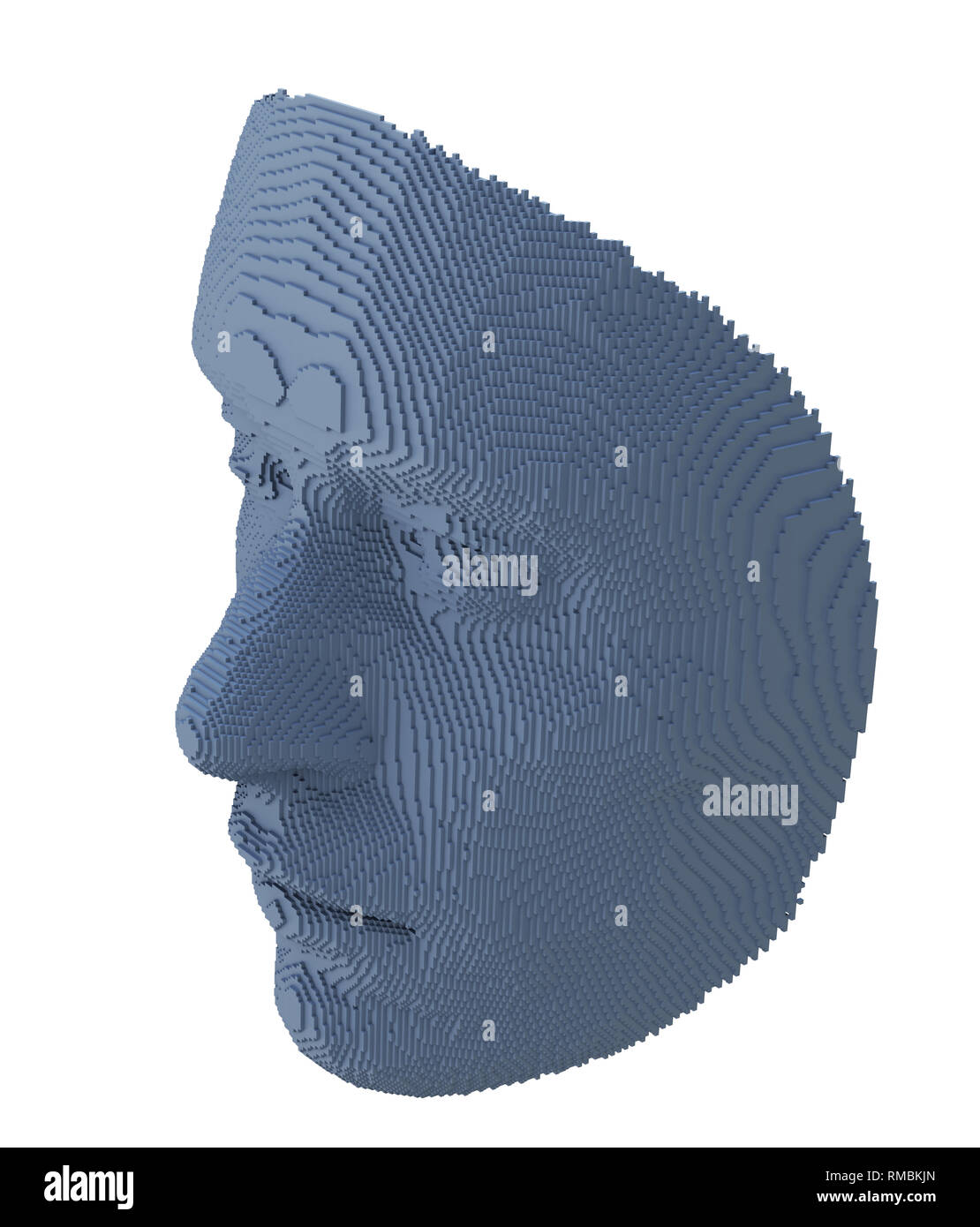 Abstract human face constructing from cubes Stock Photo - Alamy