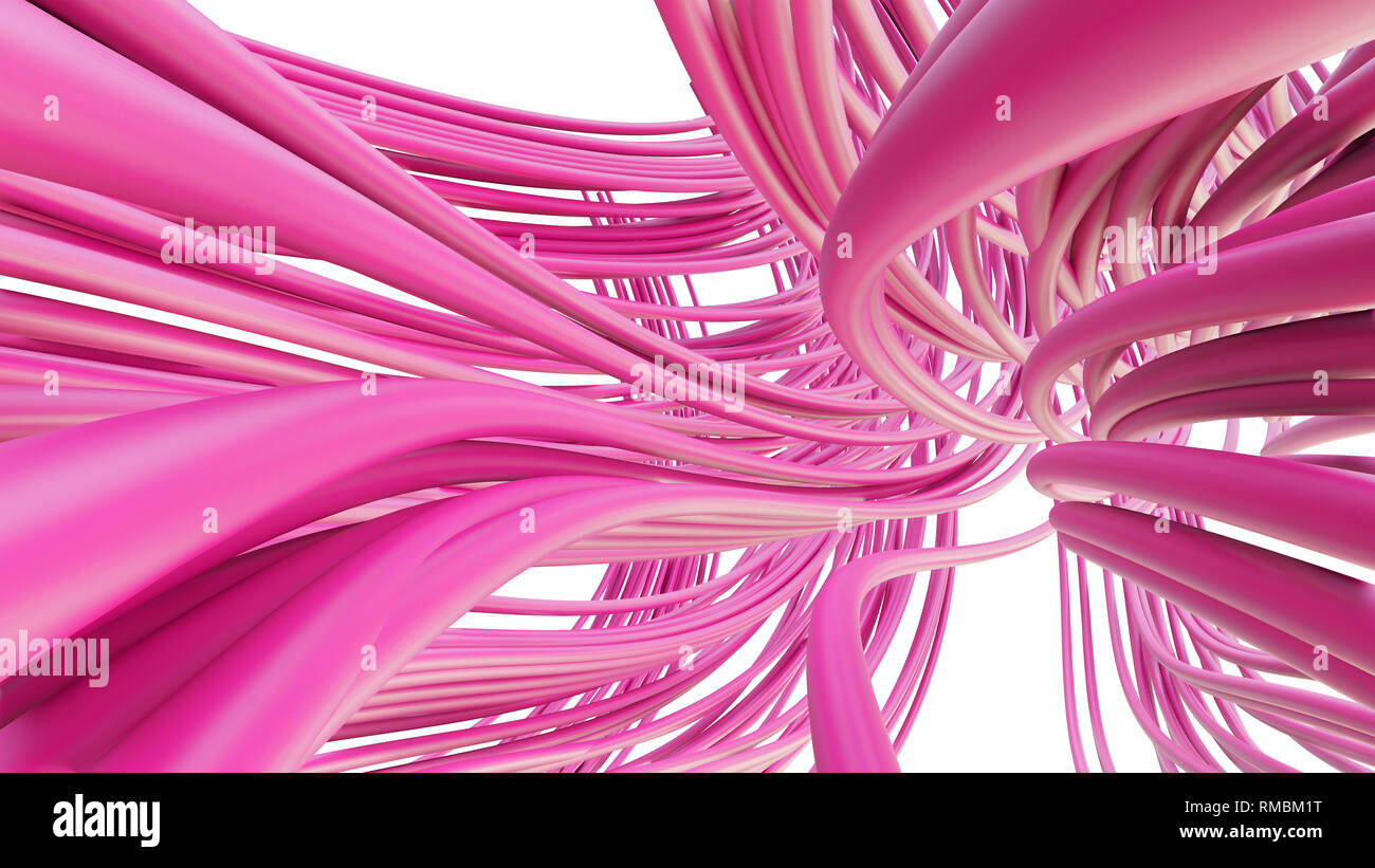 Abstract pink smooth lines on white background Stock Photo - Alamy
