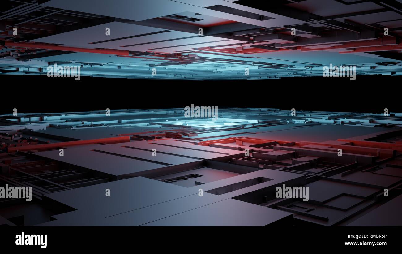 3d render Abstract Technology Background With Cubes Stock Photo - Alamy