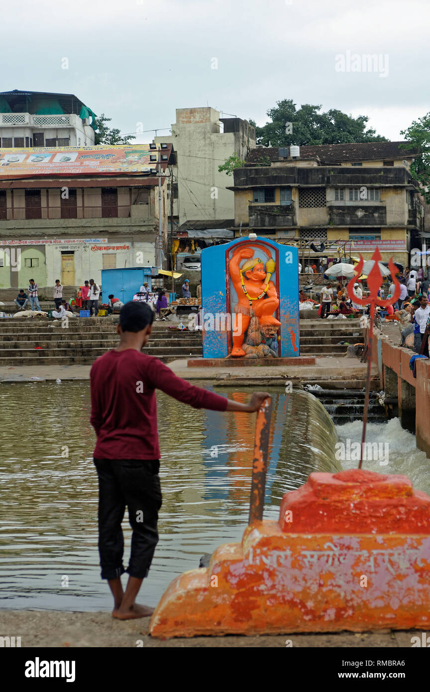 Lord Hanuman statue at ramkund, nashik, Maharashtra, India, Asia Stock ...