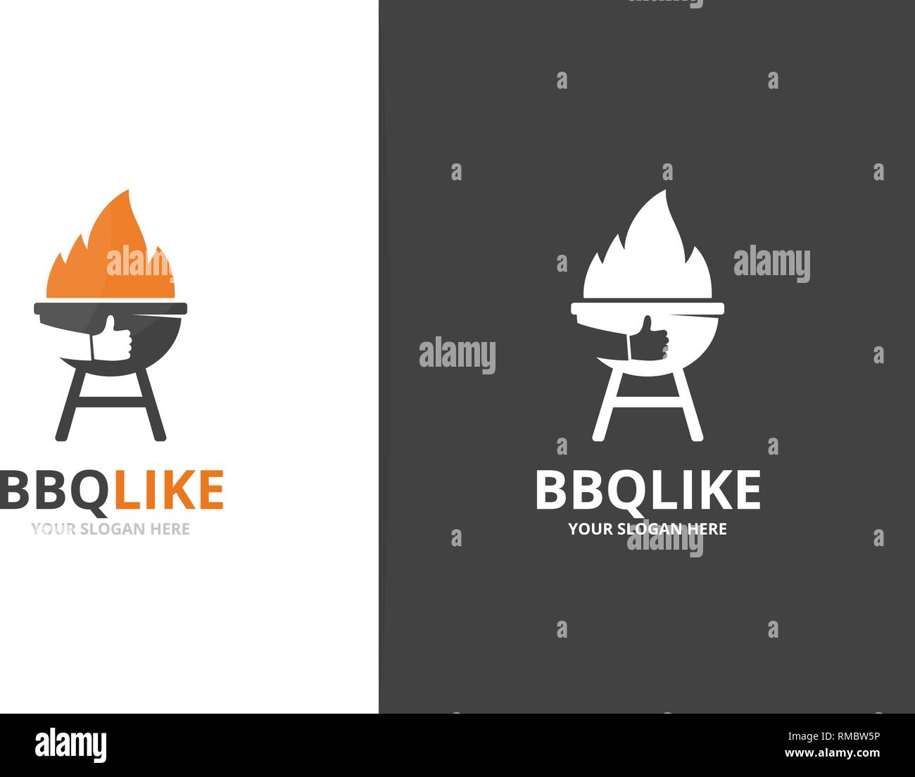 Vector bbq and like logo combination. Unique barbecue and choice ...