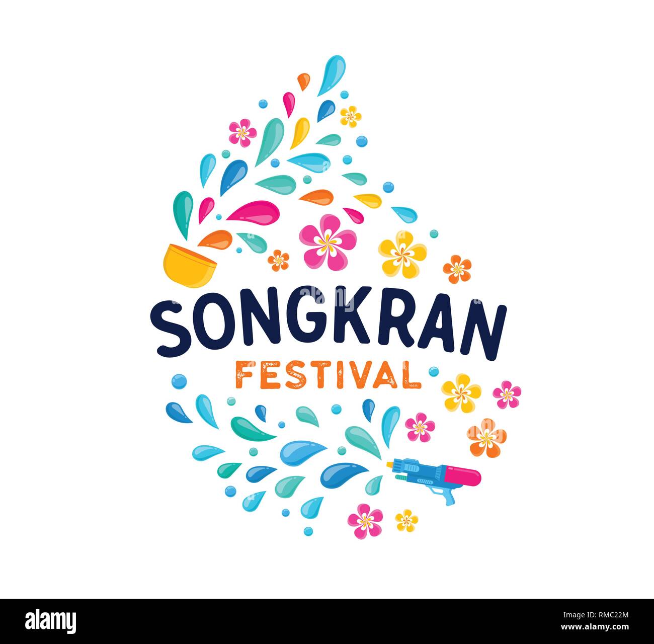 Songkran - water festival in Thailand. Thai new year national holiday ...