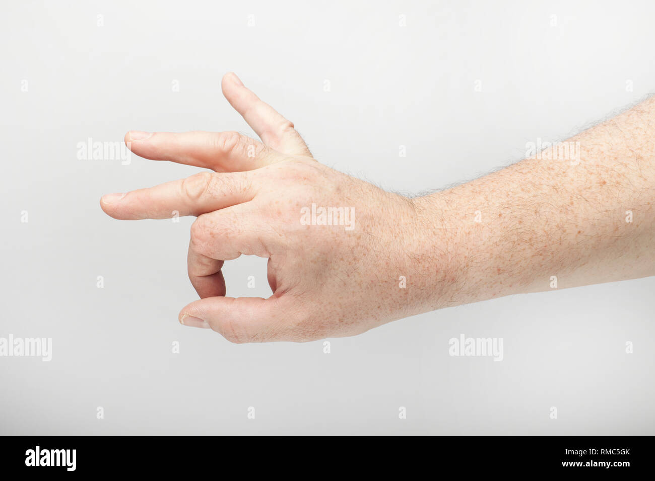 Male hand in the ok okay pose, isolated on the white background Stock ...