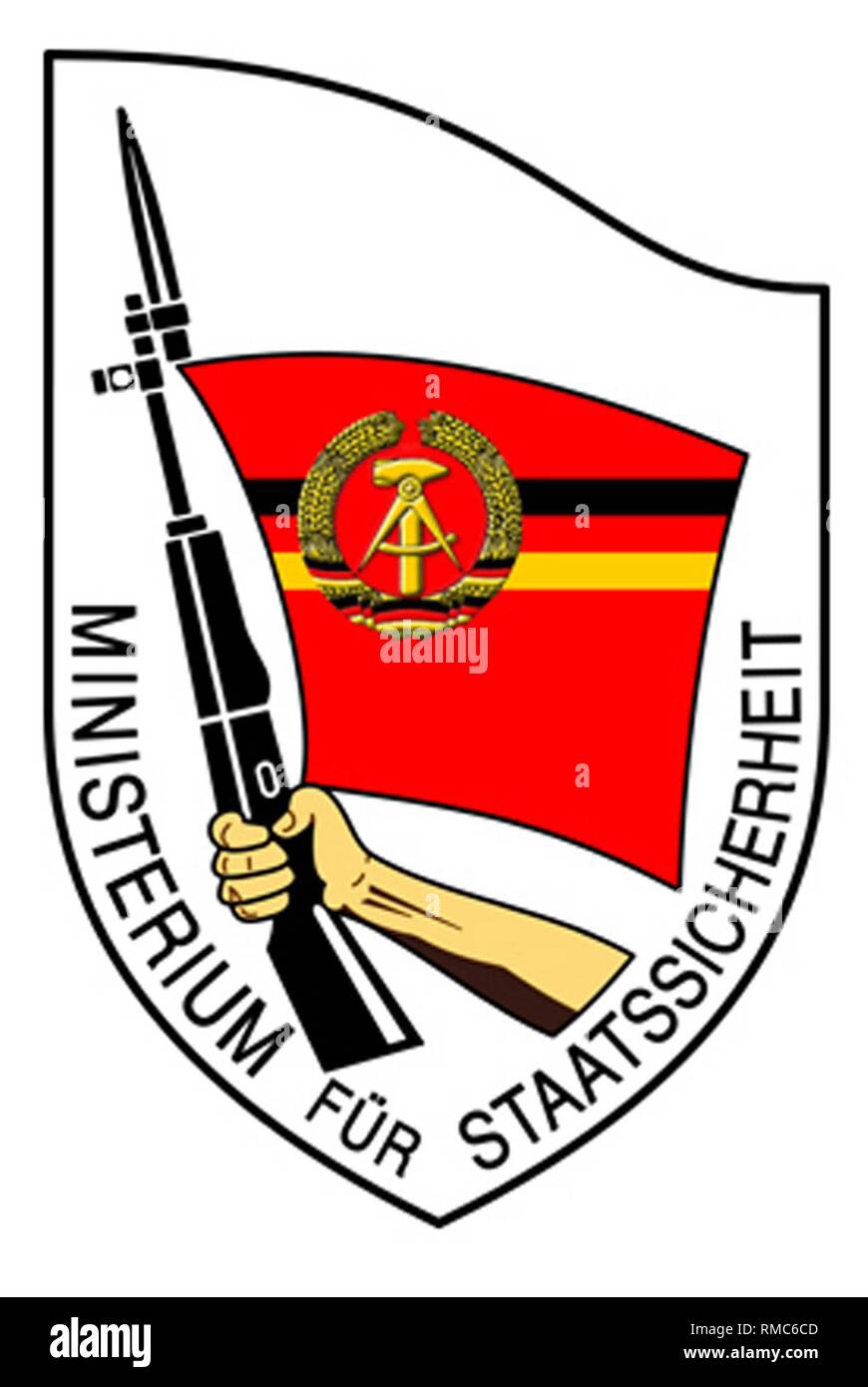 Logo of the Ministry of State Security of the GDR. Photo from December ...