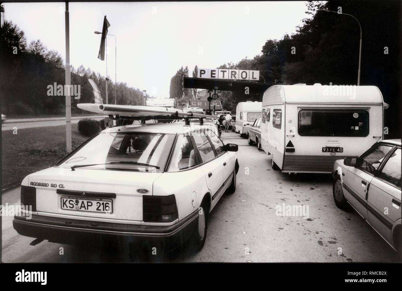Yugoslavia, traffic: Petrol station at the Autoput in Jesenice ...