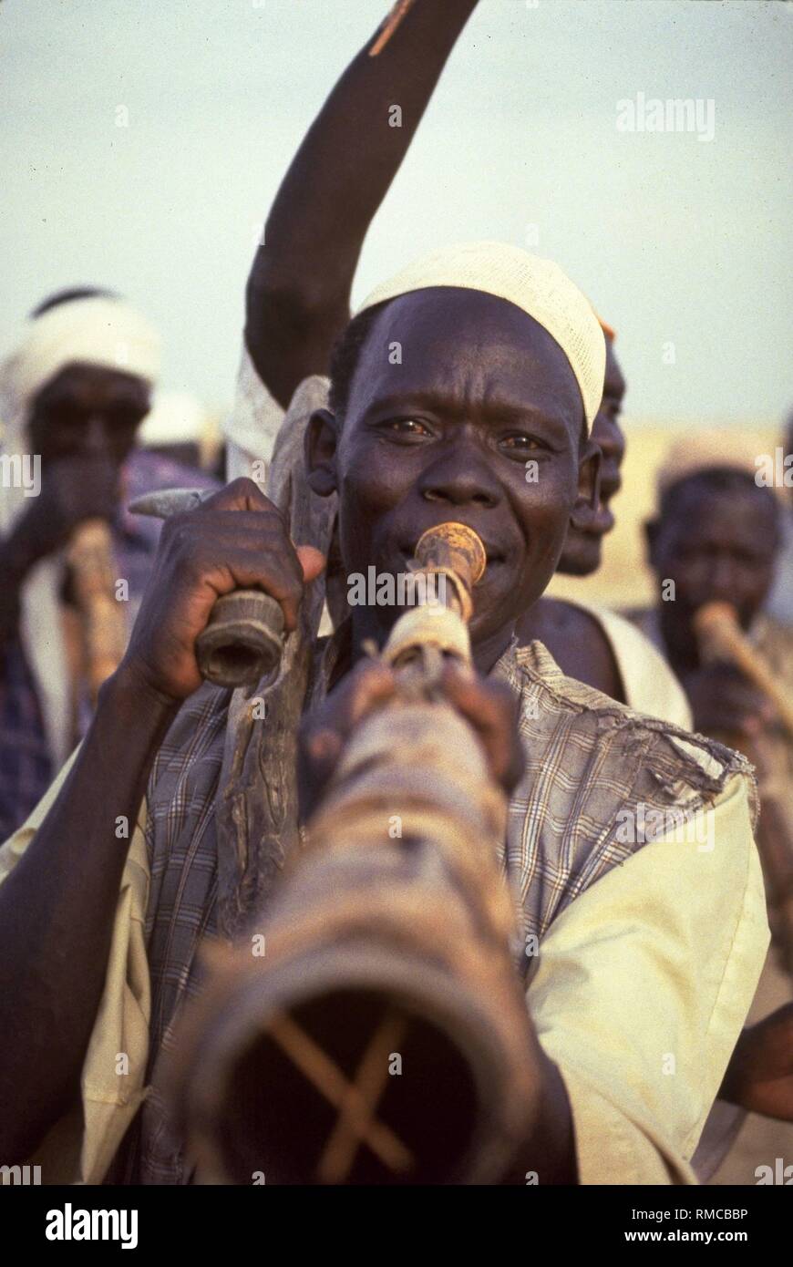 Sudanese musicians with wind instruments Stock Photo - Alamy