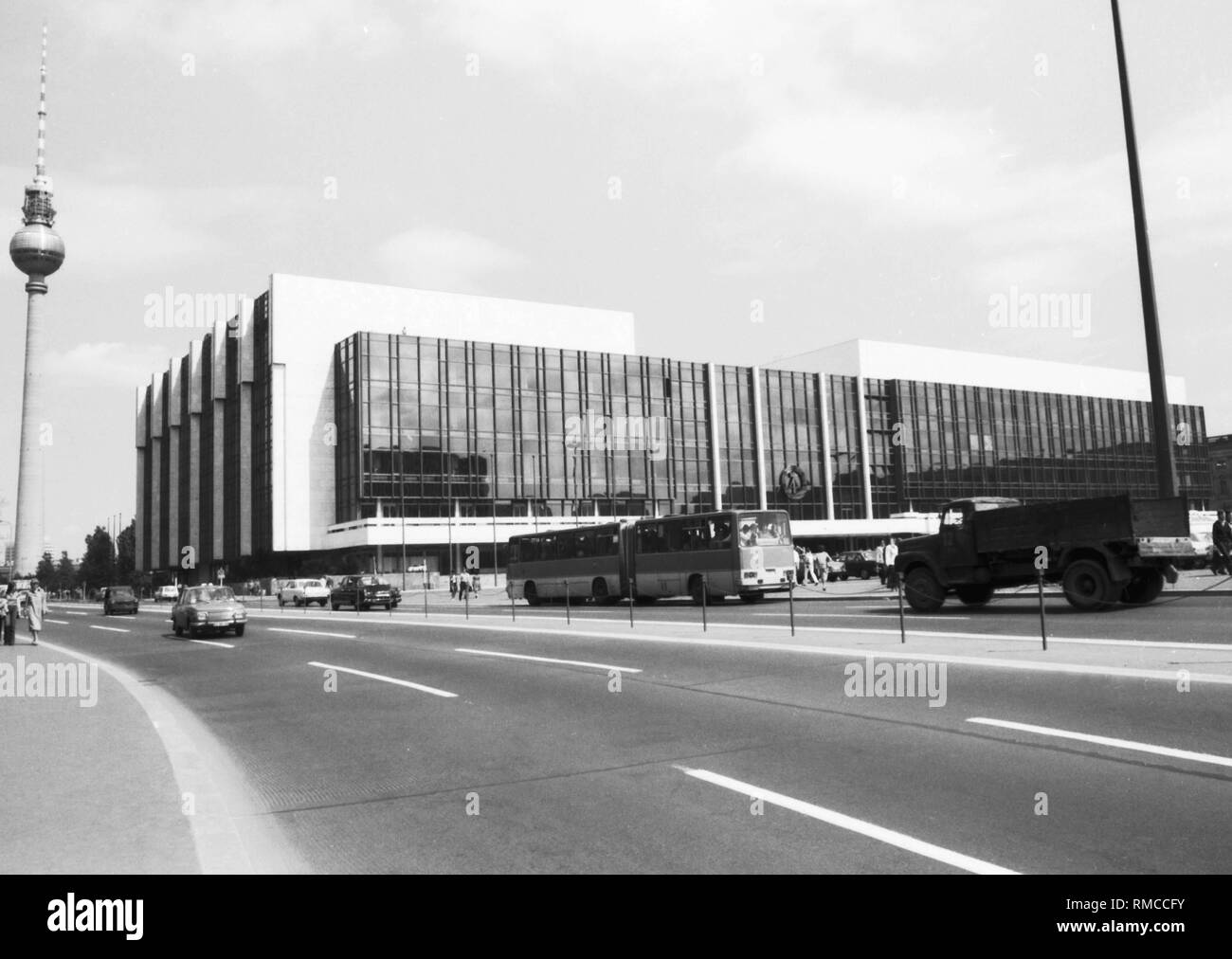 The Palace of the Republic of the GDR, built from 1973 to 1976 at Marx ...