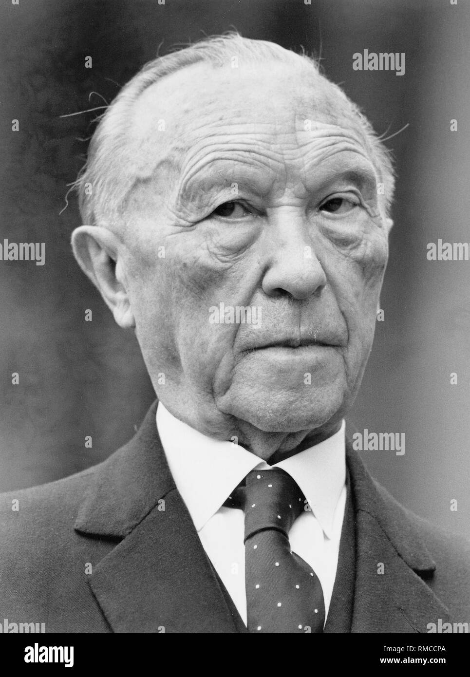 Portrait of Konrad Adenauer (1876-1967), German politician. He was ...