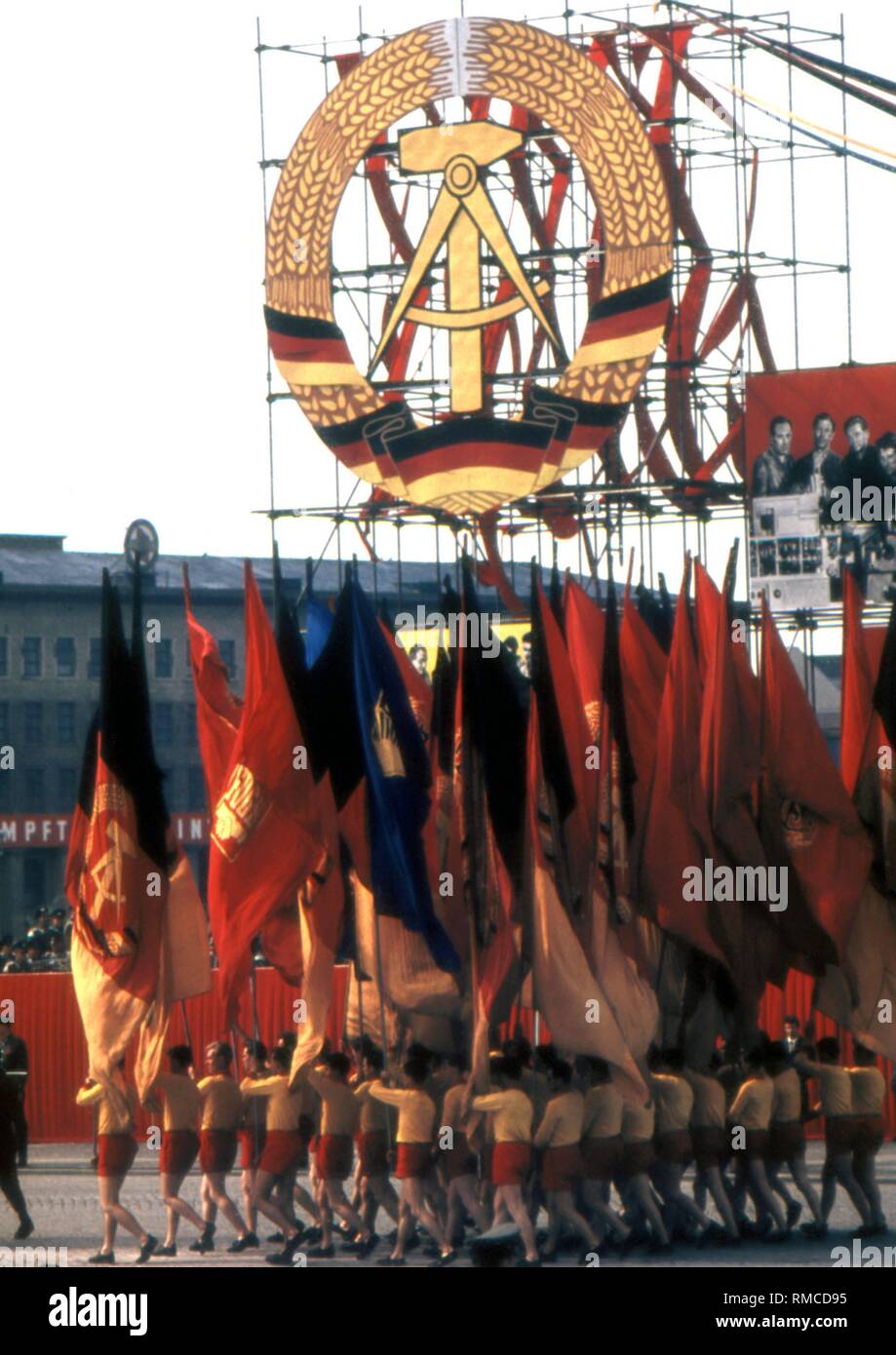 Members of the Army Sports Club ASK Vorwaerts at the rally on May 1 ...