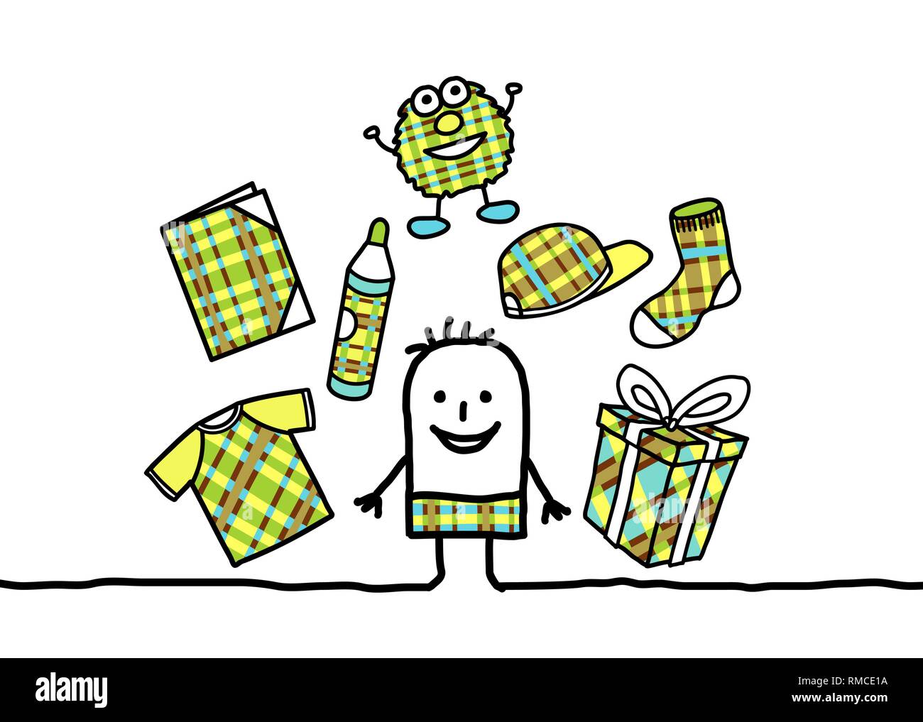 Cartoon character with patterned accessories Stock Vector Image & Art ...