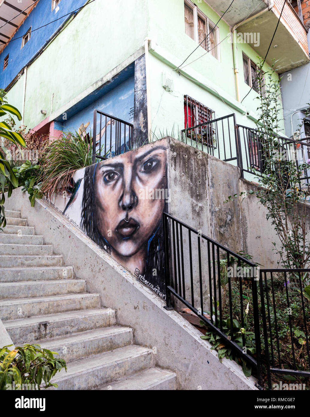Graffiti in Comuna 13 Medellin Colombia South America Stock Photo - Alamy