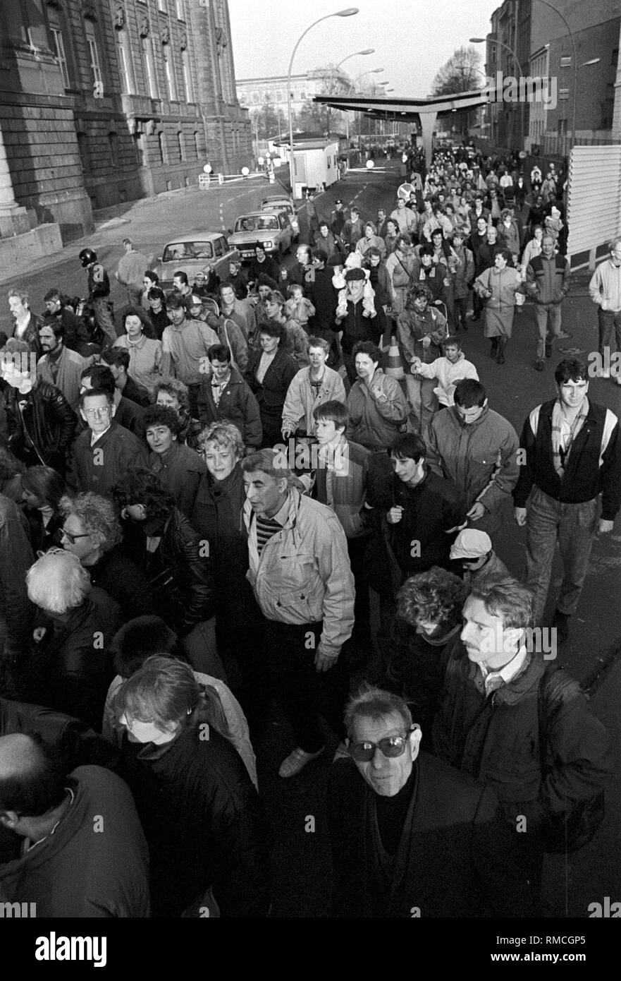 The Wall Is Open On The 10111989 Masses Storm The Border Crossing Invalidenstrasse In The