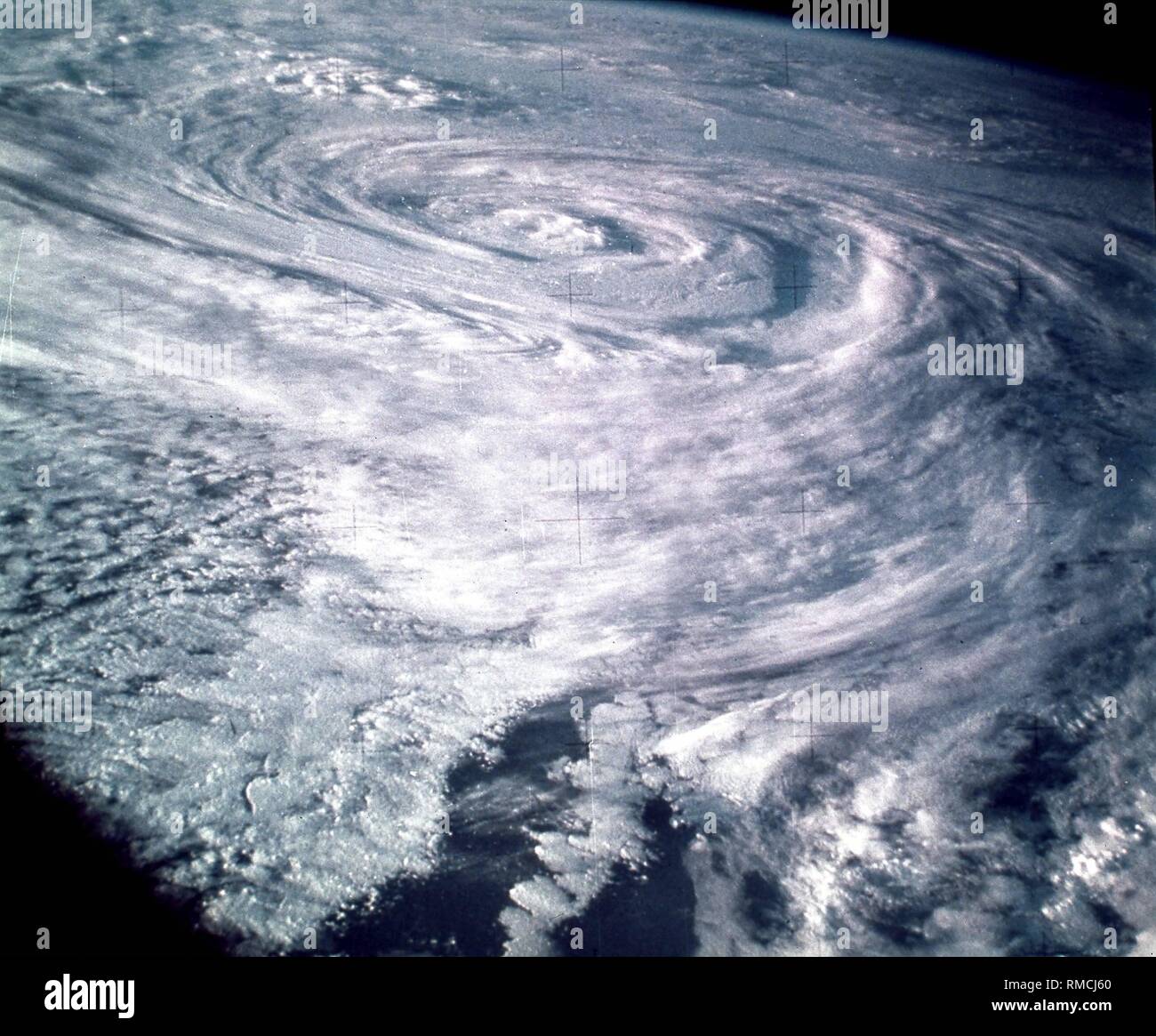 This photo of a typhoon over the South Pacific Ocean was taken from the ...