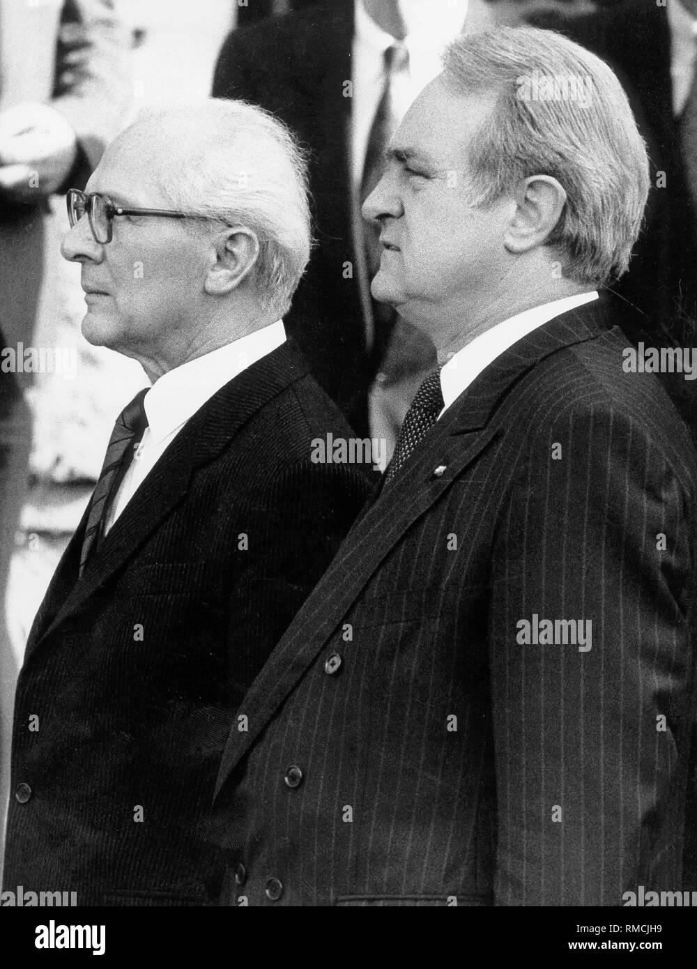 The state and party leader of the GDR Erich Honnecker on his visit to ...