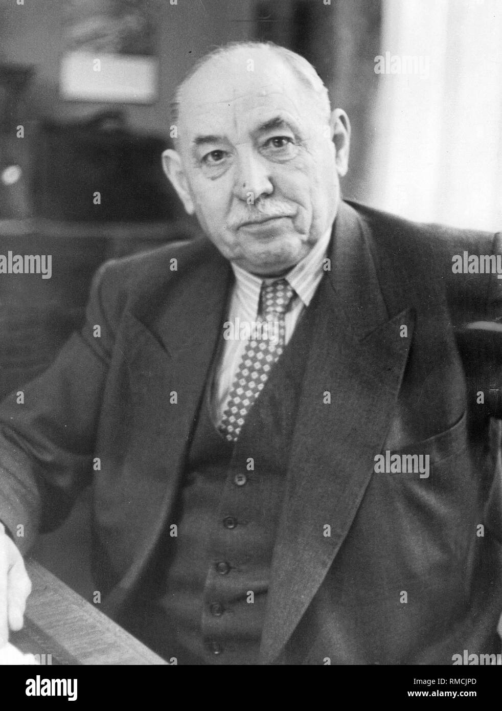 Thomas Wimmer (1887-1964), Mayor of Munich 1952-1960. Undated photo, probably from the 1950s ...