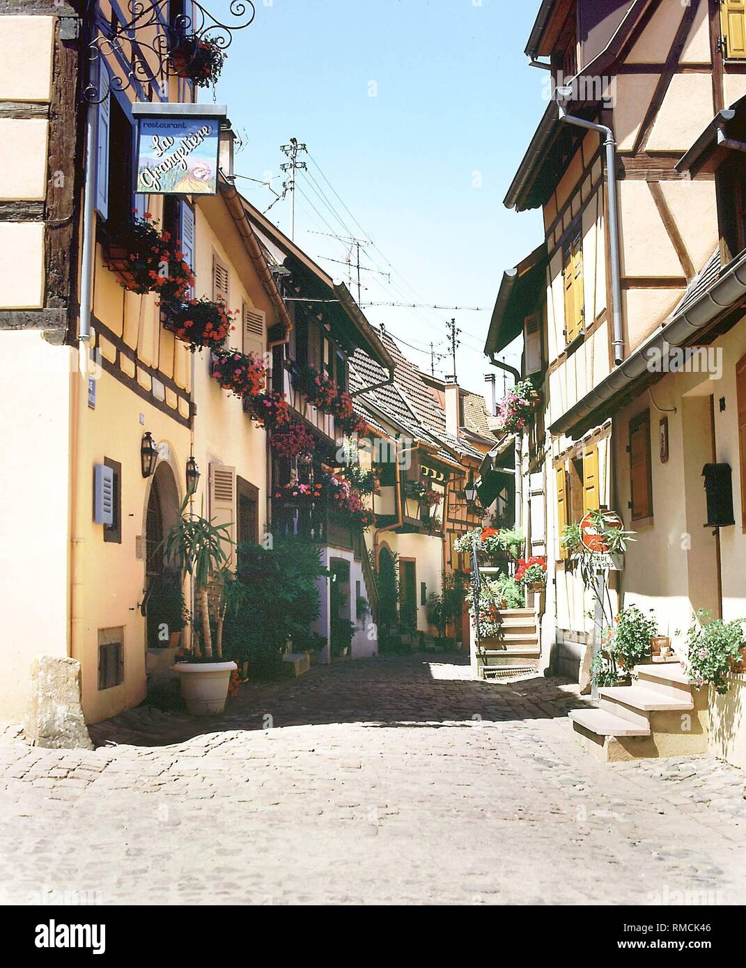 The Remparts street in Eguisheim in Alsace Stock Photo - Alamy
