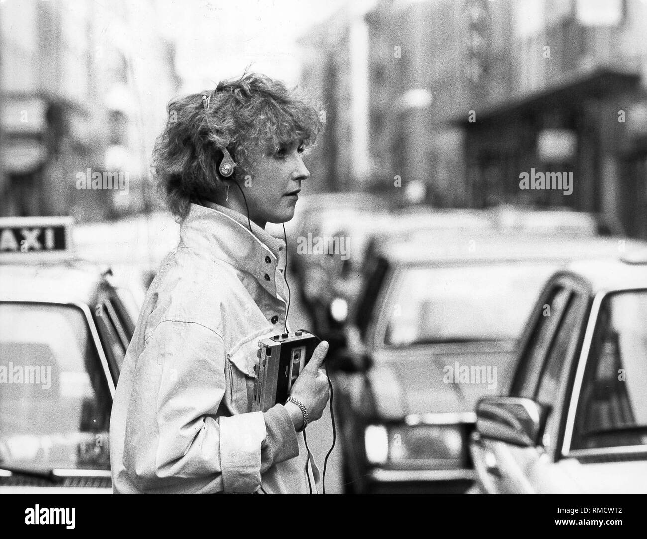 Walkman listening Black and White Stock Photos & Images - Alamy