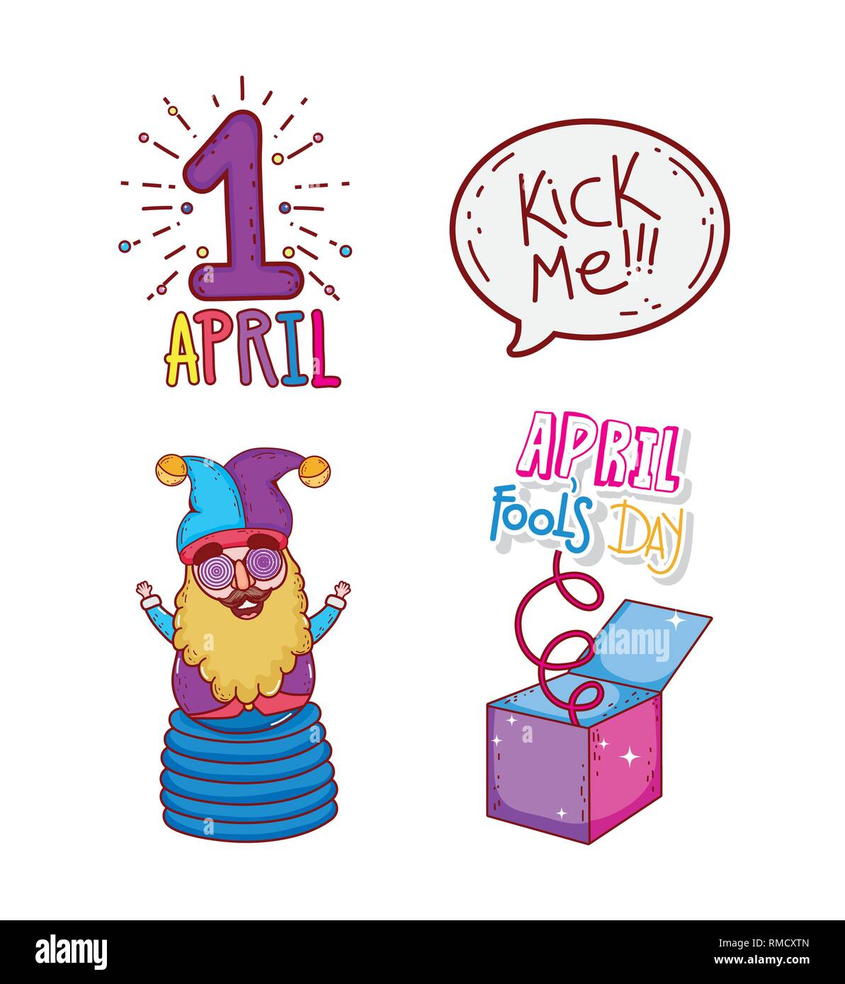 Cartoon calendar april fools day hi-res stock photography and images ...