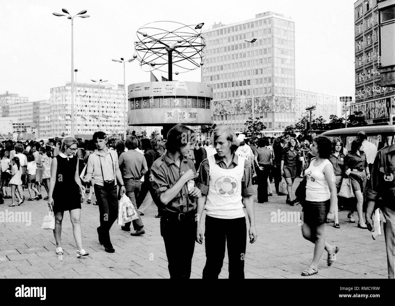 World clock alexanderplatz Black and White Stock Photos & Images - Alamy