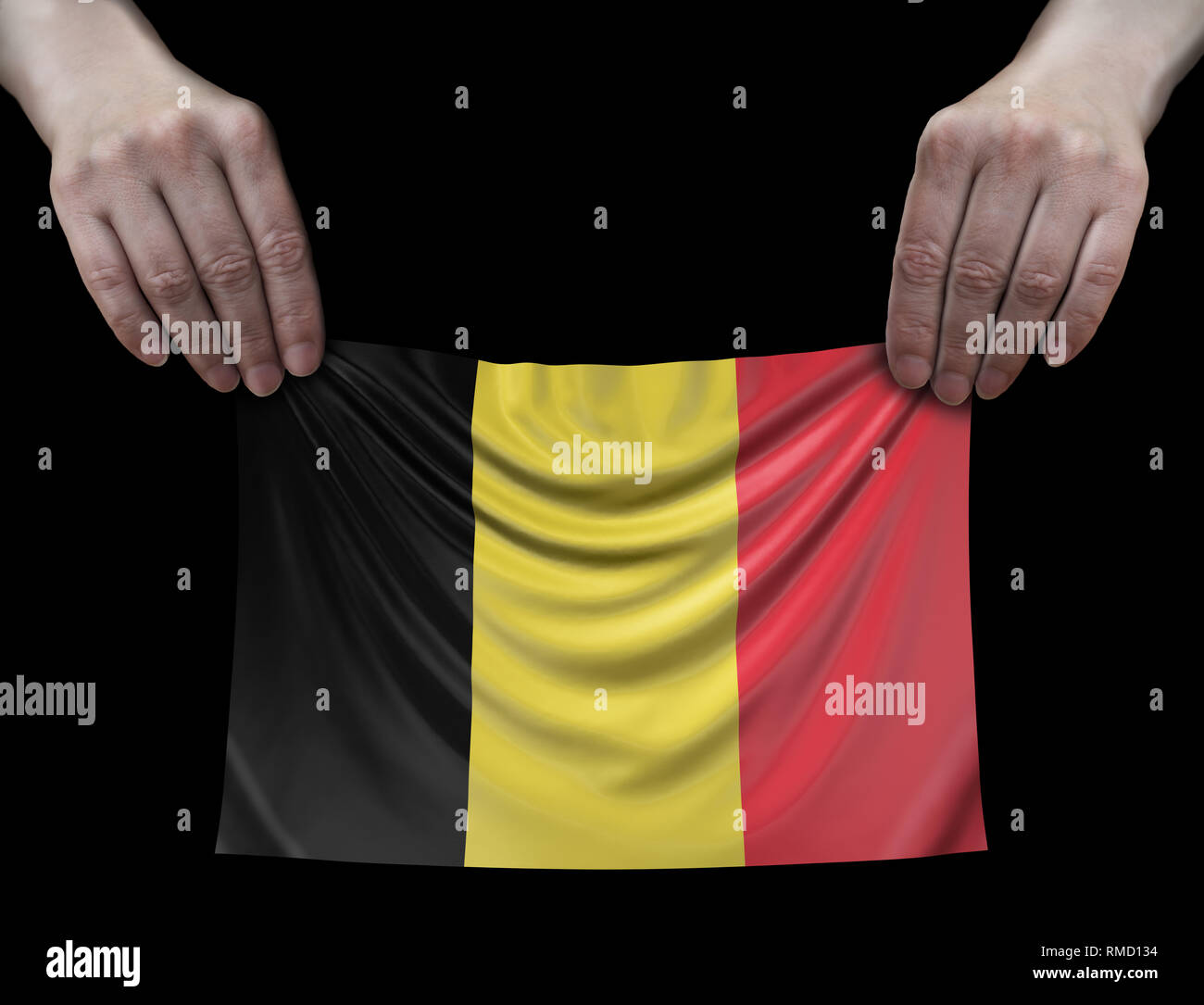 Flag in hands Stock Photo - Alamy