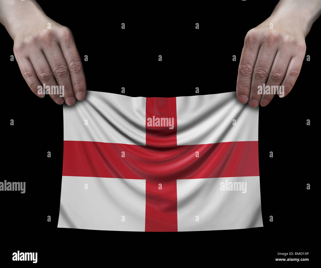 Flag in hands Stock Photo - Alamy