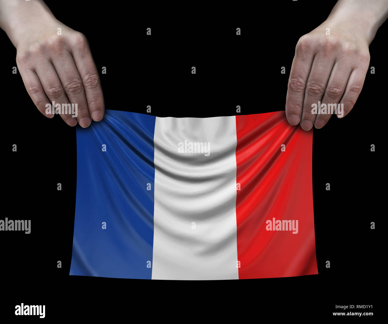 Flag in hands Stock Photo - Alamy