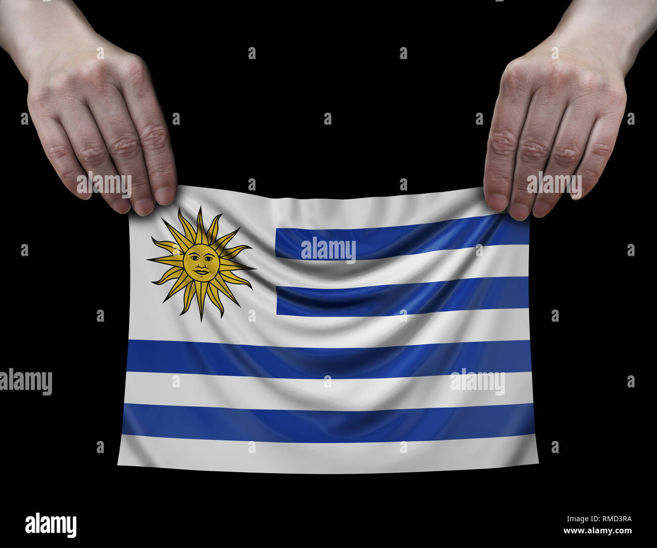 Flag in hands Stock Photo - Alamy
