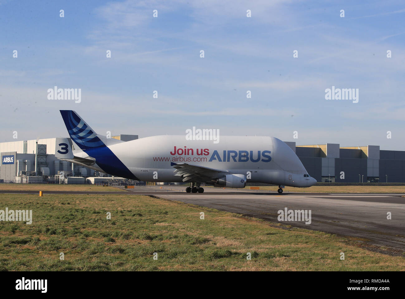An Airbus Beluga transporter aircraft at Hawarden Aerodrome in ...