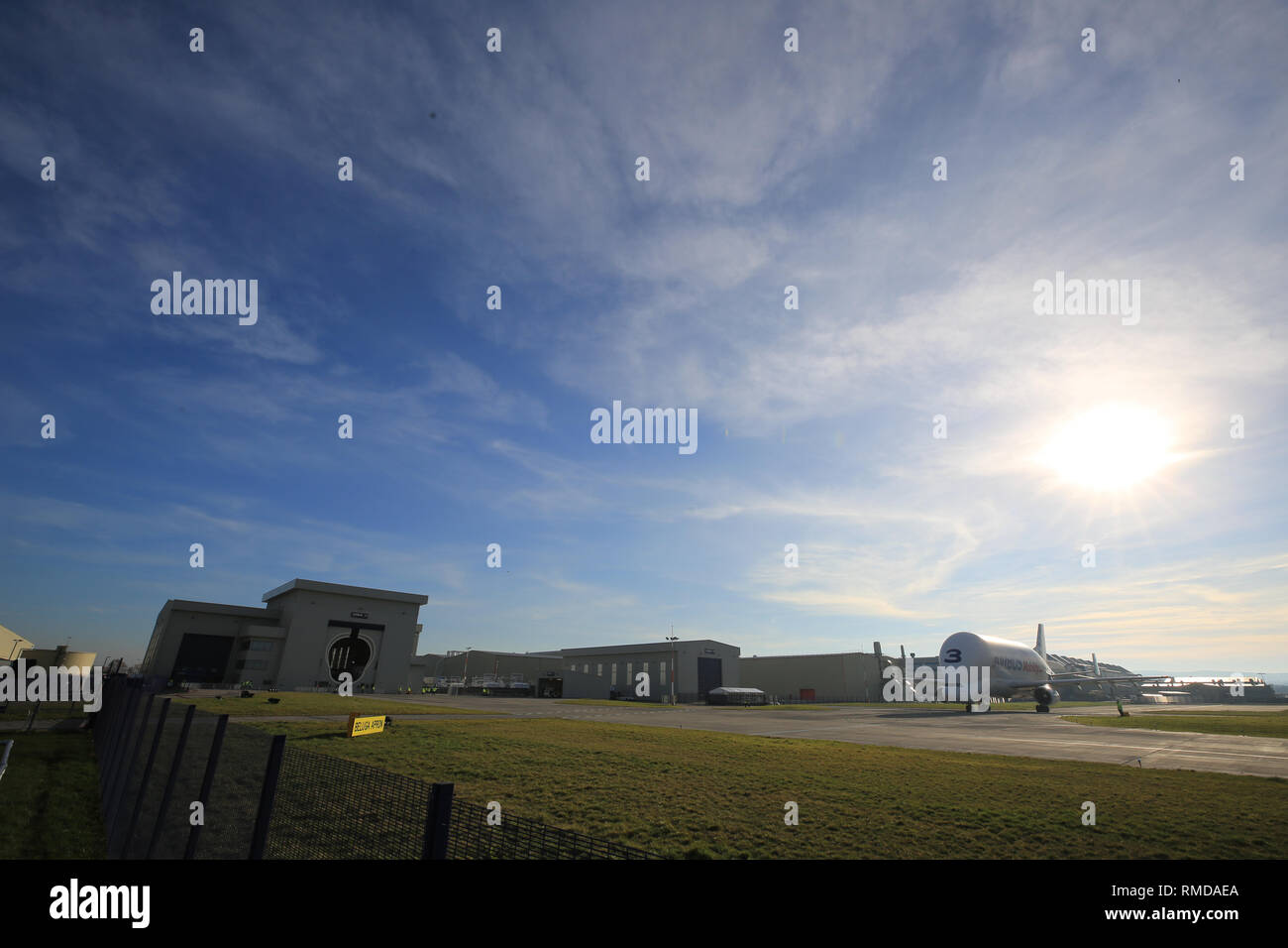 An Airbus Beluga transporter aircraft at Hawarden Aerodrome in ...